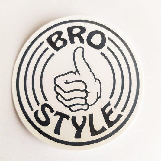 Bro Style Skate Sticker - White | SkateboardStickers.com