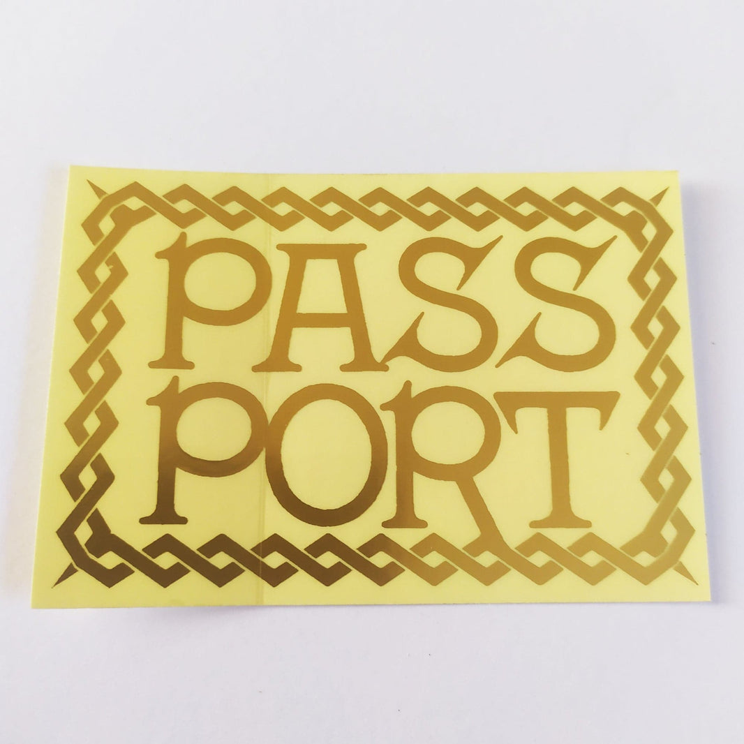 Pass~Port Sticker - Invasive Logo Gold | SkateboardStickers.com